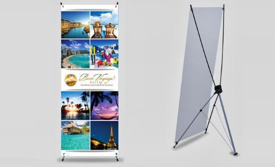Custom X Banner Stand 32" x 71" | Portable Trade Show Display
